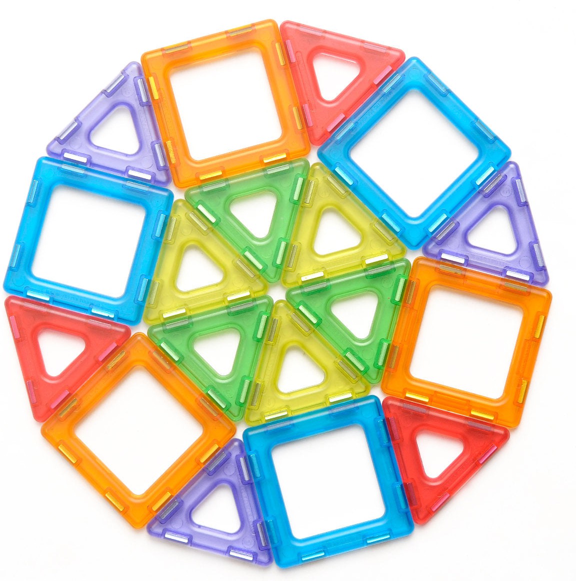 Translucent Magnetic Polydron Set - Explore Shapes and Light Play